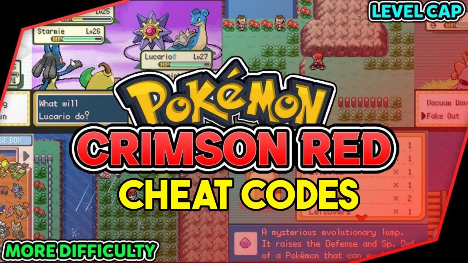 Pokemon Crimson Red Cheat Codes (Rare Candy, Master Ball) - GBACodes